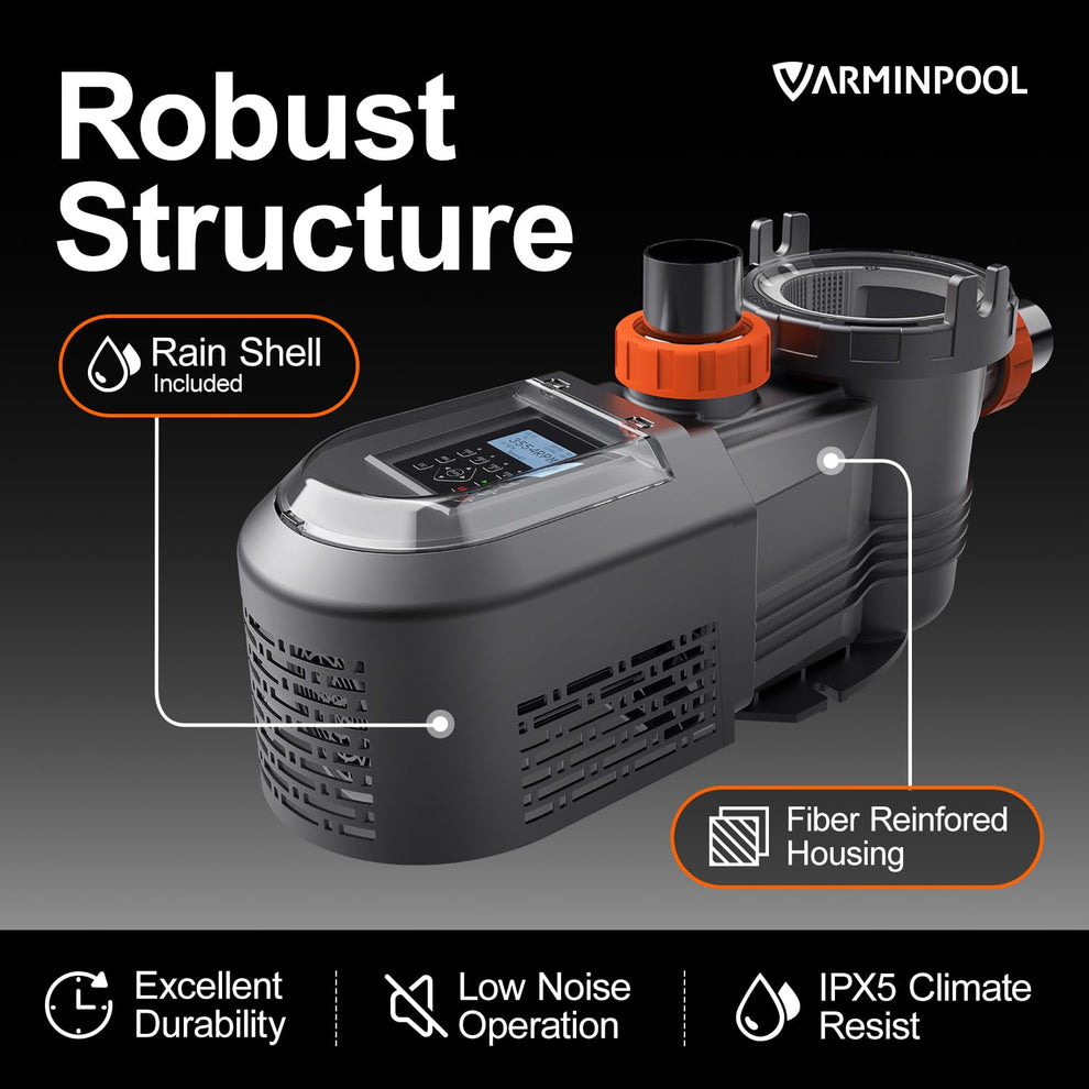3.0 HP Digital Variable‑Speed Pool Pump for In/Above‑Ground Pools ...